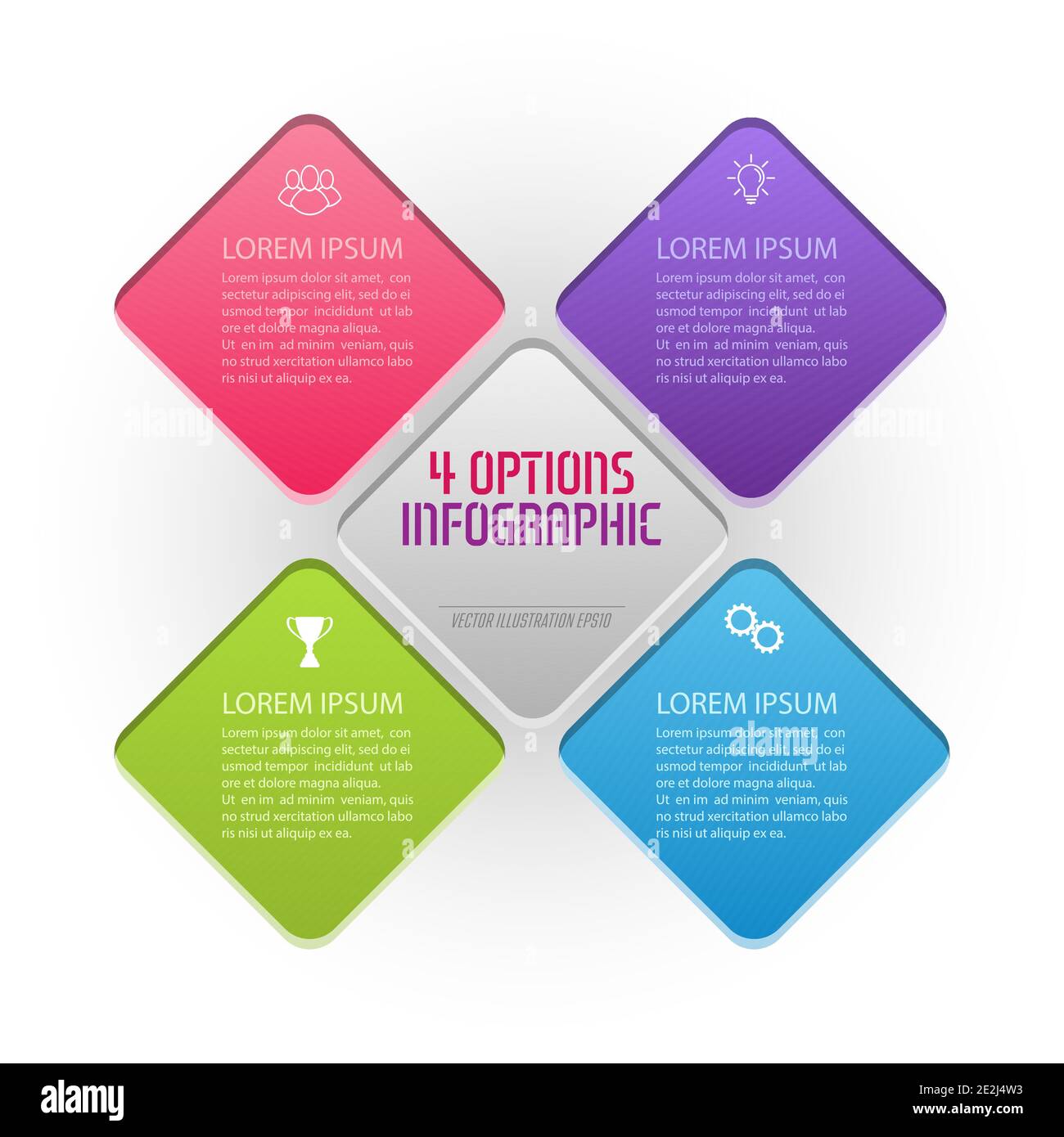 Infographic square. The triangle diagram is divided into 4 parts ...