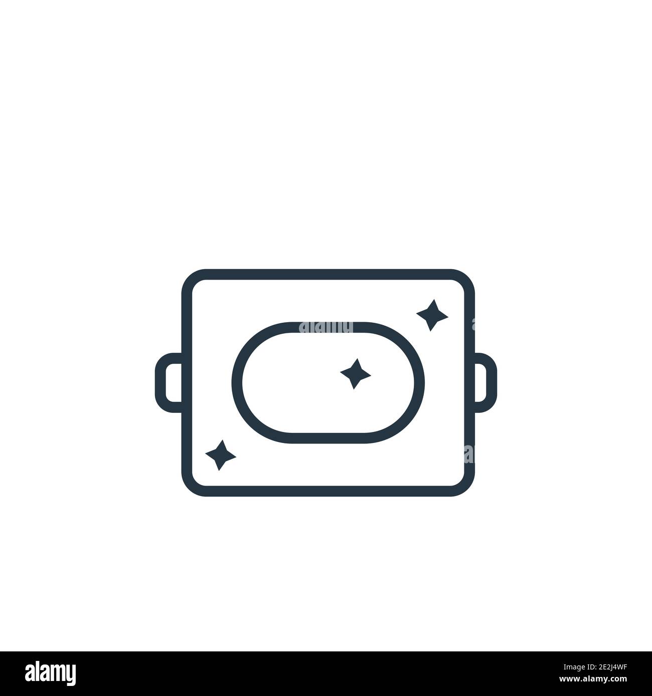 Tray outline vector icon. Thin line black tray icon, flat vector simple ...
