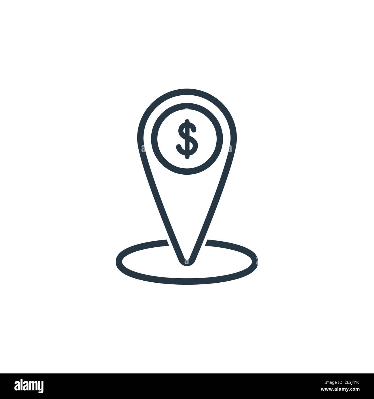 Place outline vector icon. Thin line black place icon, flat vector ...