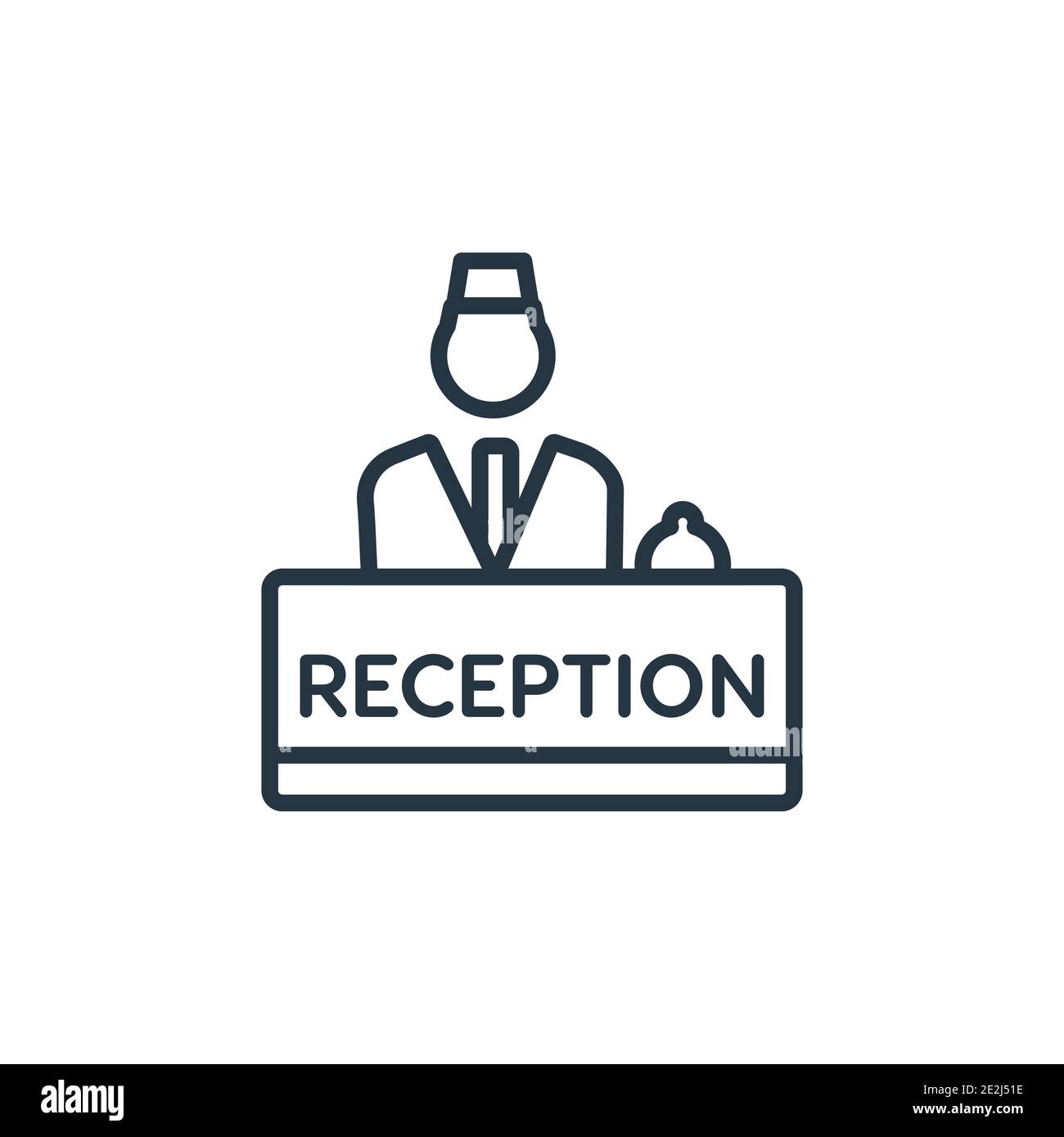 Reception outline vector icon. Thin line black reception icon, flat ...