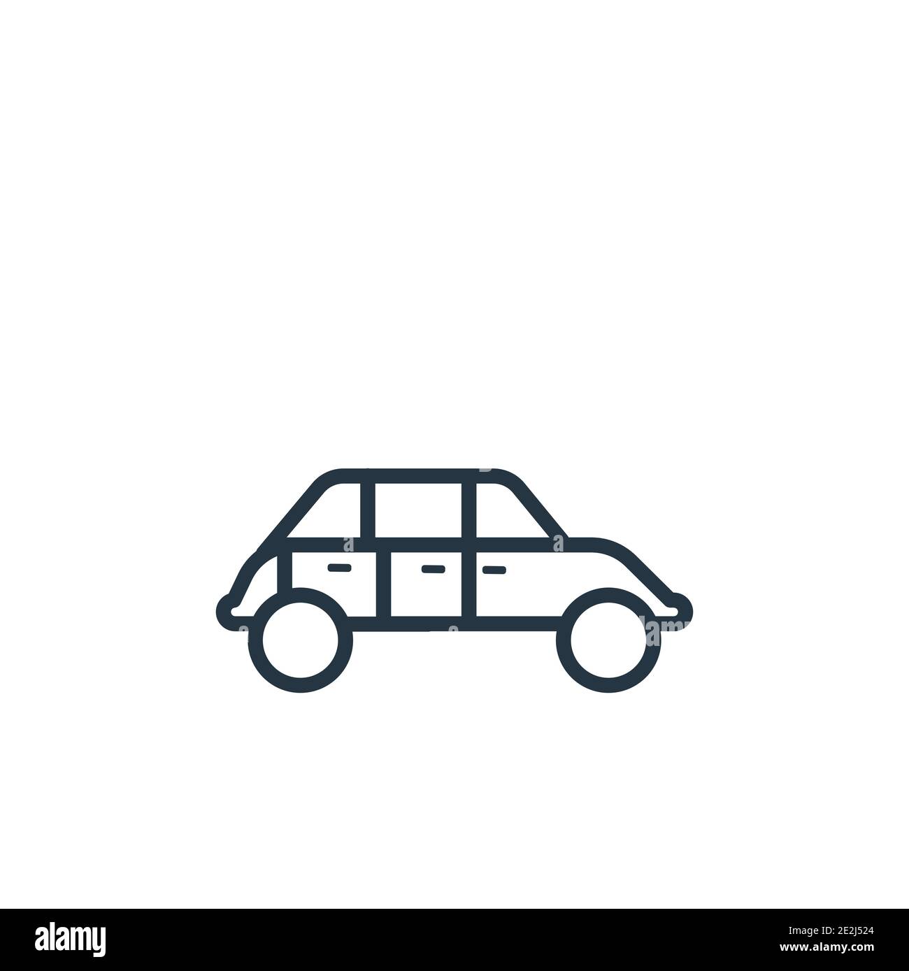 Limousine outline vector icon. Thin line black limousine icon, flat ...