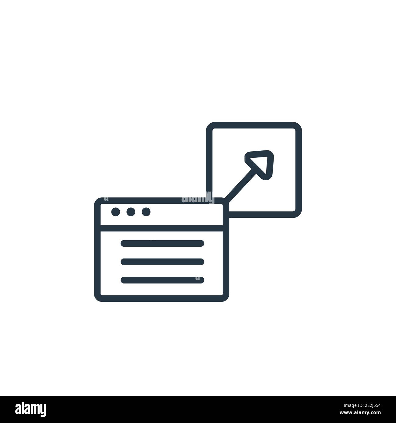 Pop up outline vector icon. Thin line black pop up icon, flat vector ...