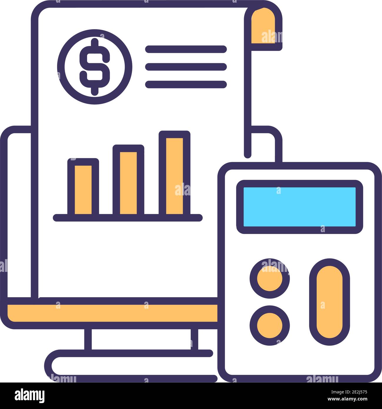 Monitoring company operational costs RGB color icon Stock Vector Image ...