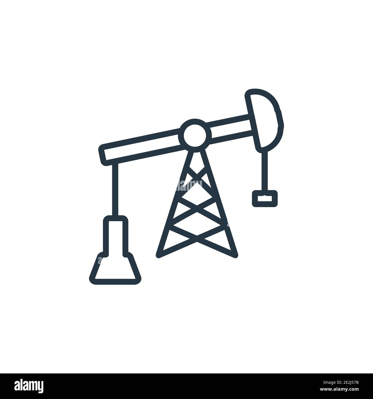 Pumpjack outline vector icon. Thin line black pumpjack icon, flat vector simple element ...