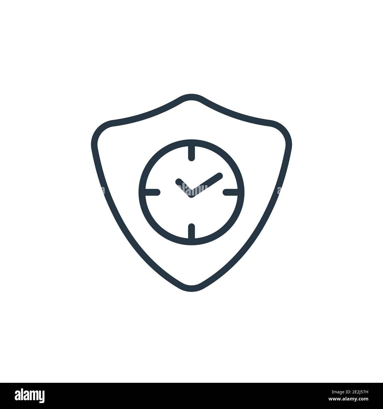 Long term protection outline vector icon. Thin line black long term ...