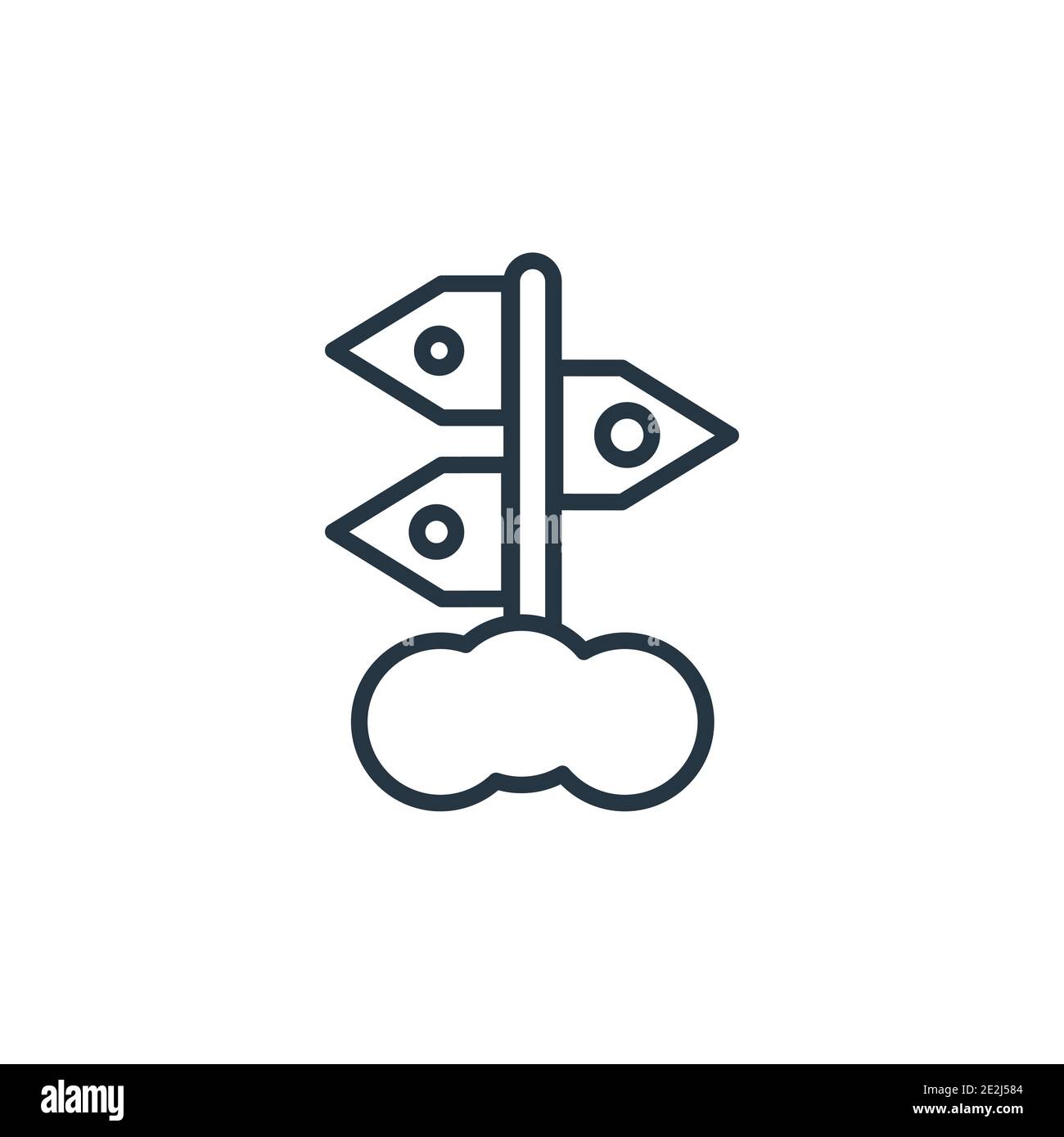 Vintage signpost outline vector icon. Thin line black vintage signpost ...