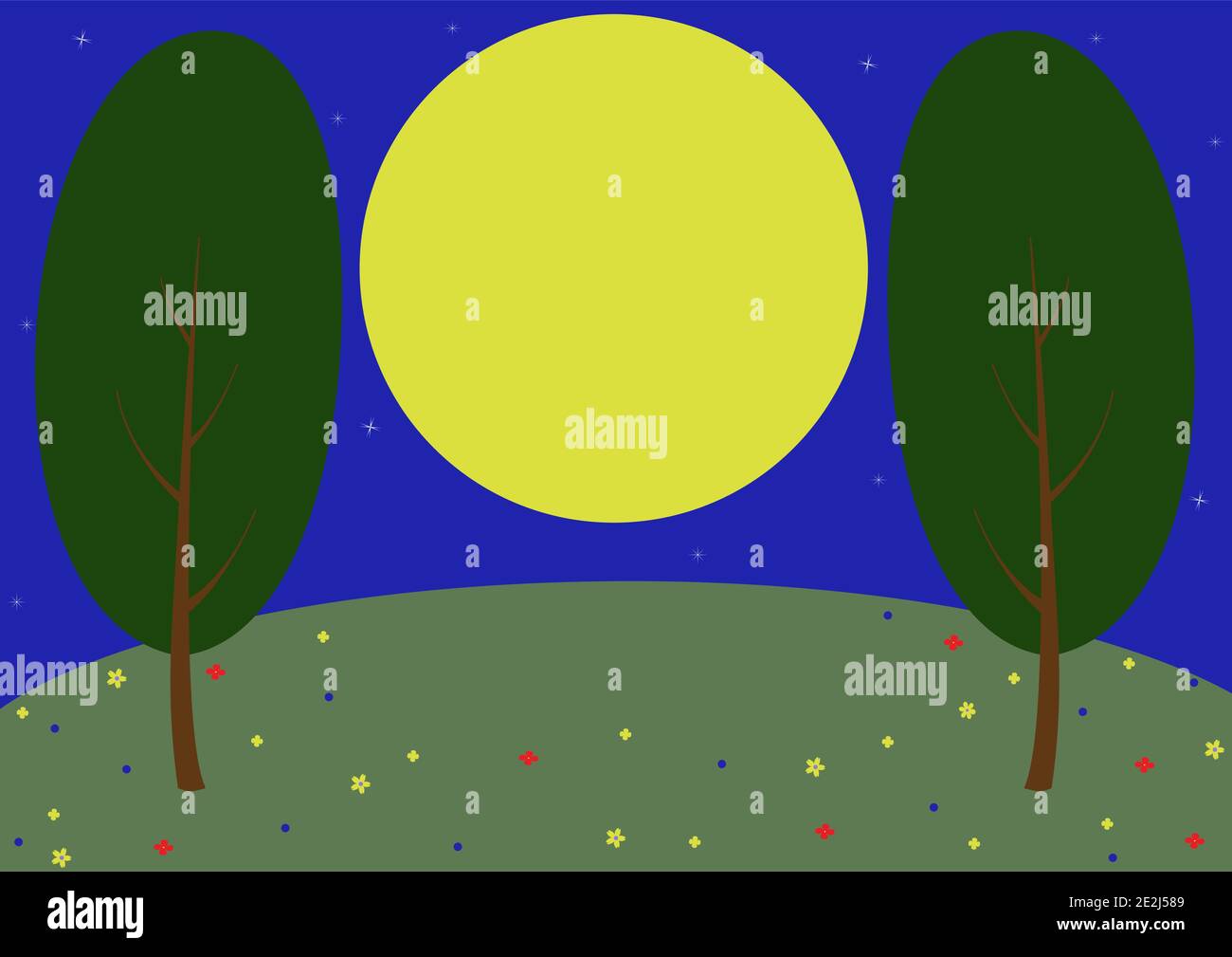 Moon evening field Stock Vector Images - Alamy