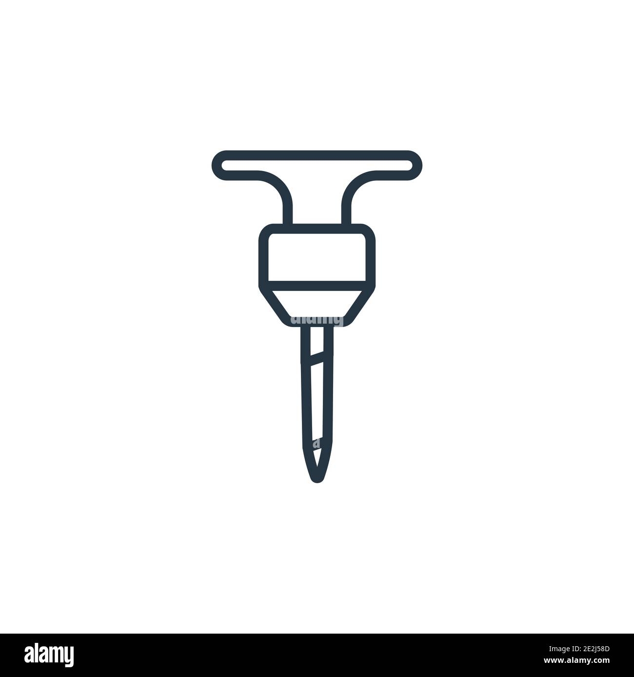 Drilling machine outline vector icon. Thin line black drilling machine icon, flat vector simple ...