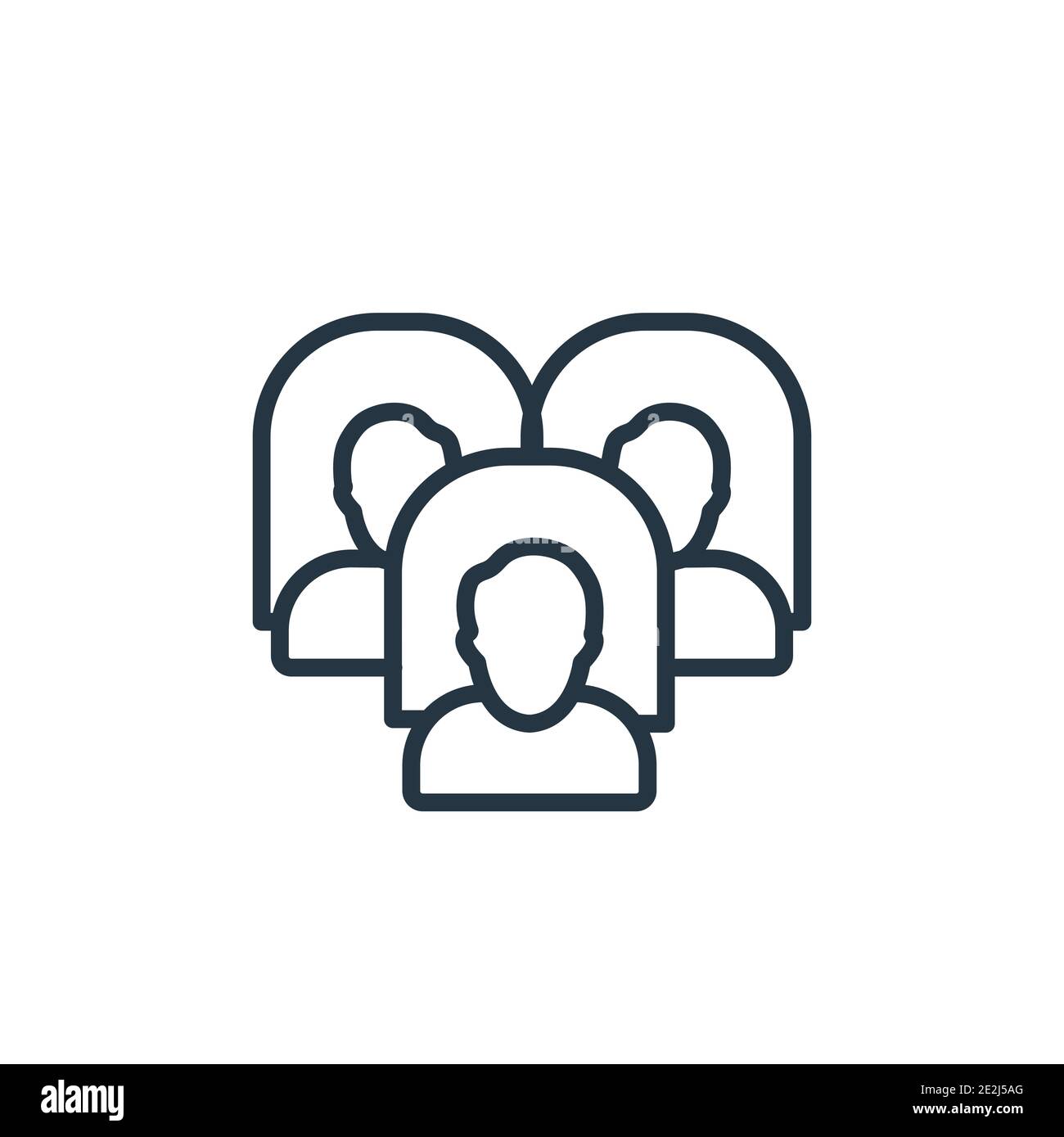 Visitors outline vector icon. Thin line black visitors icon, flat ...
