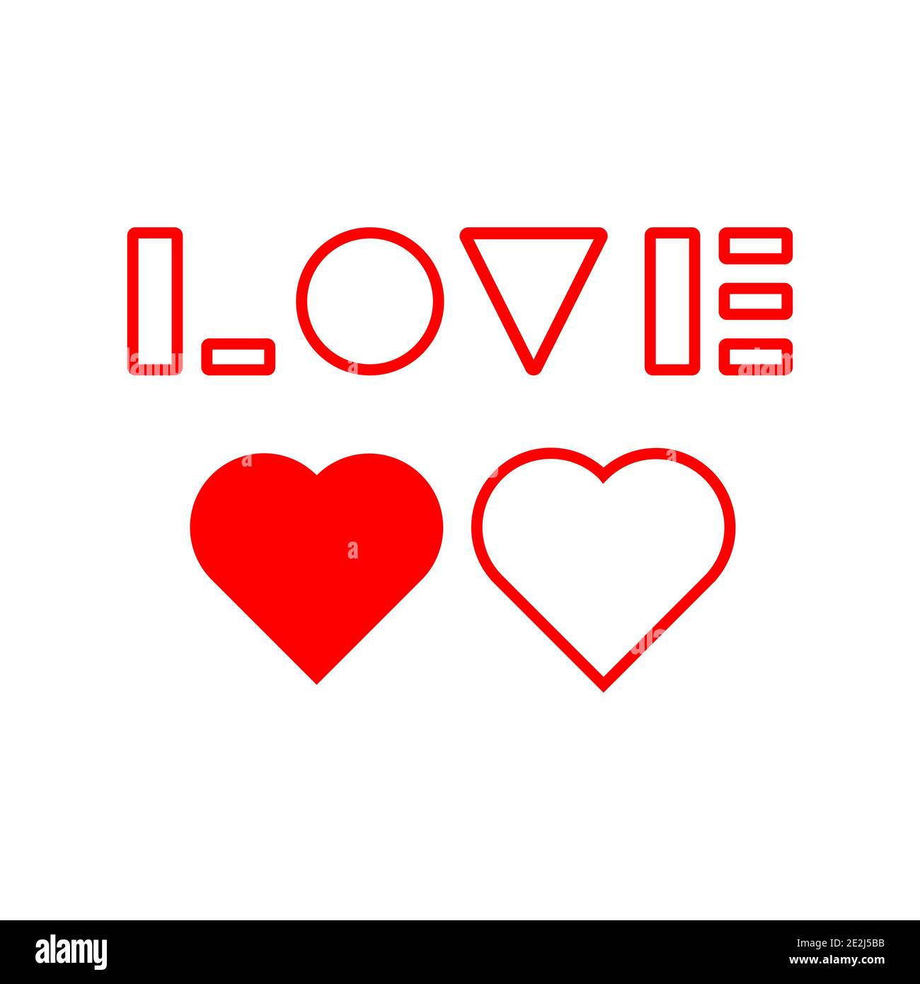 Love text icon isolated on white background. Valentines day greeting ...