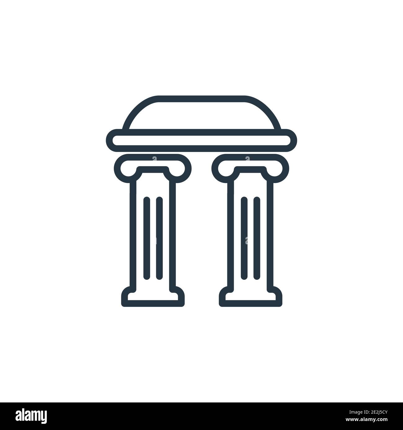 Arc outline vector icon. Thin line black arc icon, flat vector simple ...