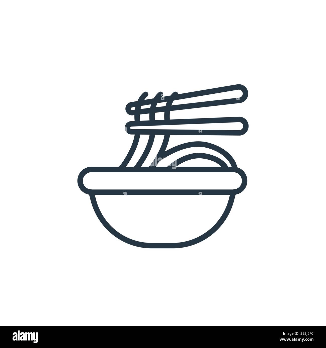 Ramen outline vector icon. Thin line black ramen icon, flat vector ...