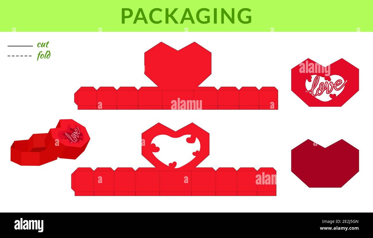 Heart packaging design for Valentine's day, birthdays, baby showers for ...