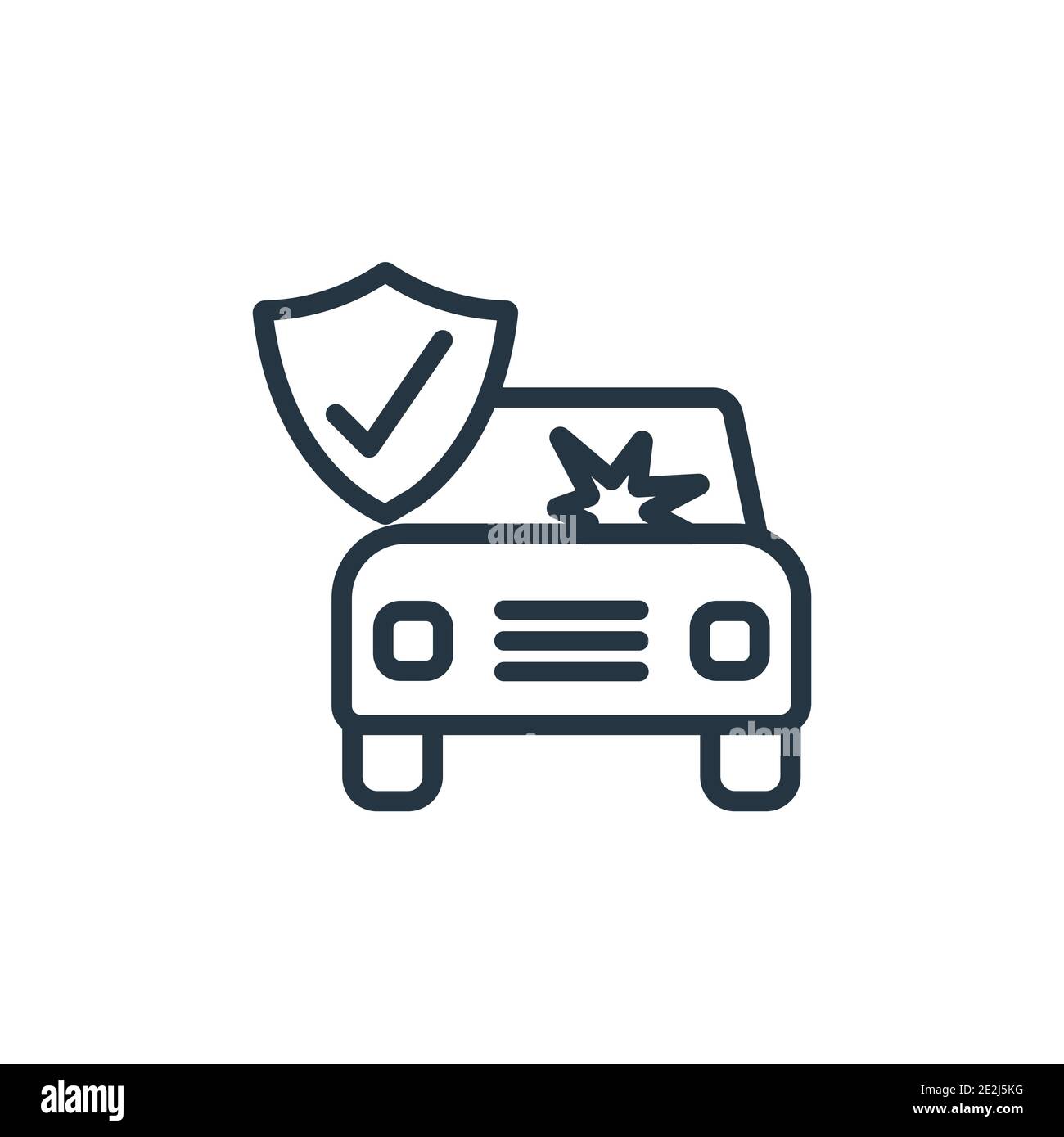 Frontal crash outline vector icon. Thin line black frontal crash icon ...