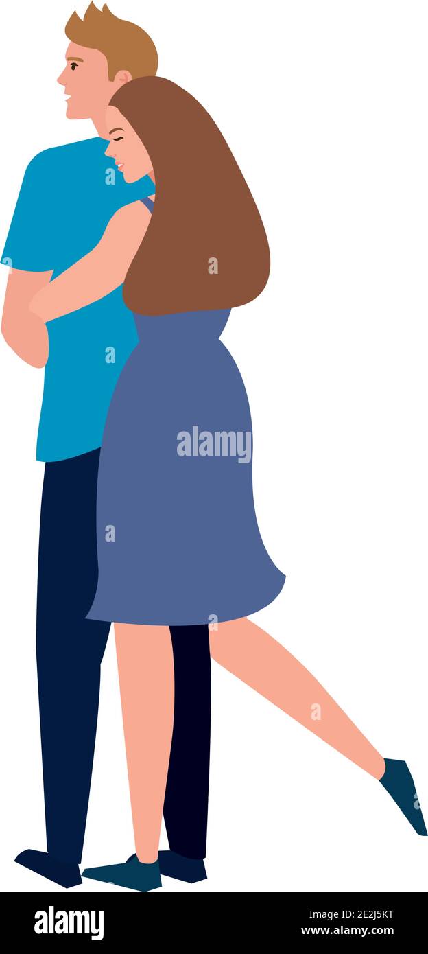 young lovers couple hugging characters Stock Vector Image & Art - Alamy