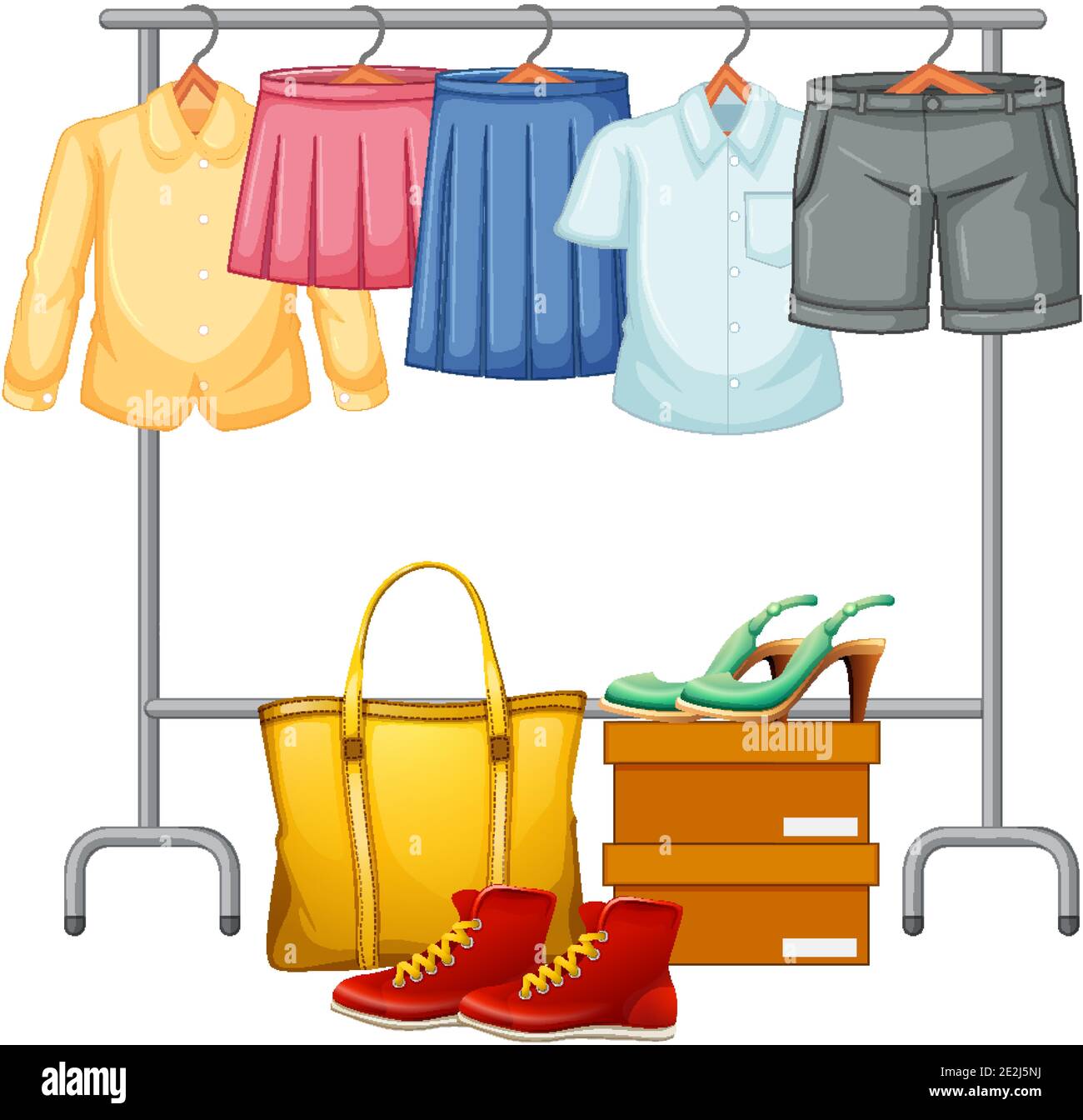 Isolated clothes on the rack display illustration Stock Vector Image ...