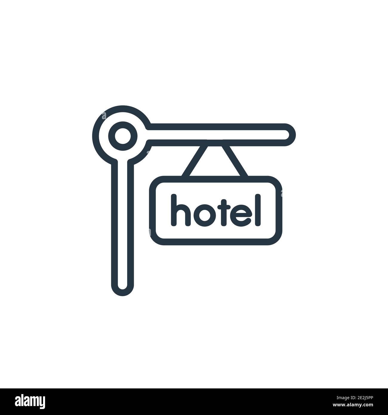 Hotel signal outline vector icon. Thin line black hotel signal icon ...