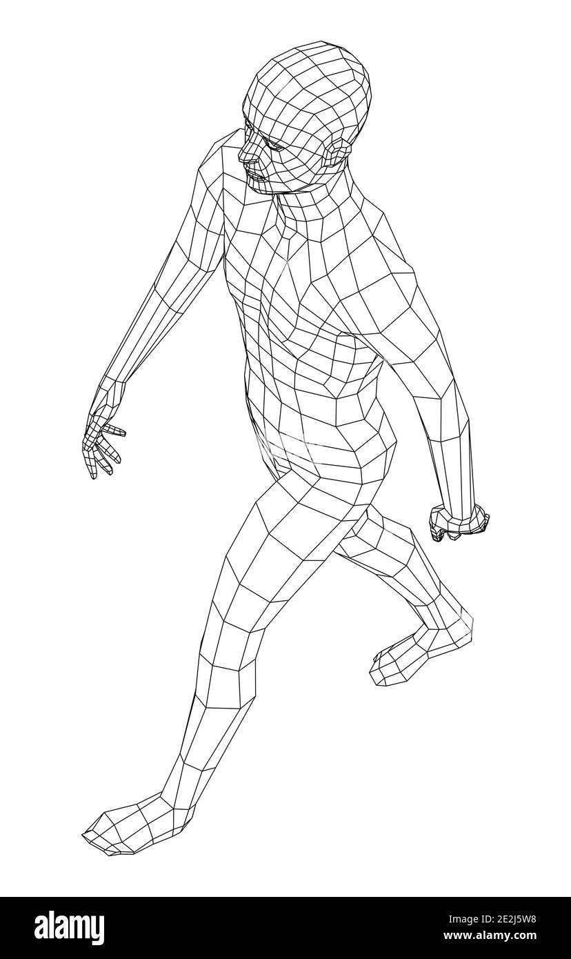 Wireframe walking man. Vector Stock Vector Image & Art - Alamy