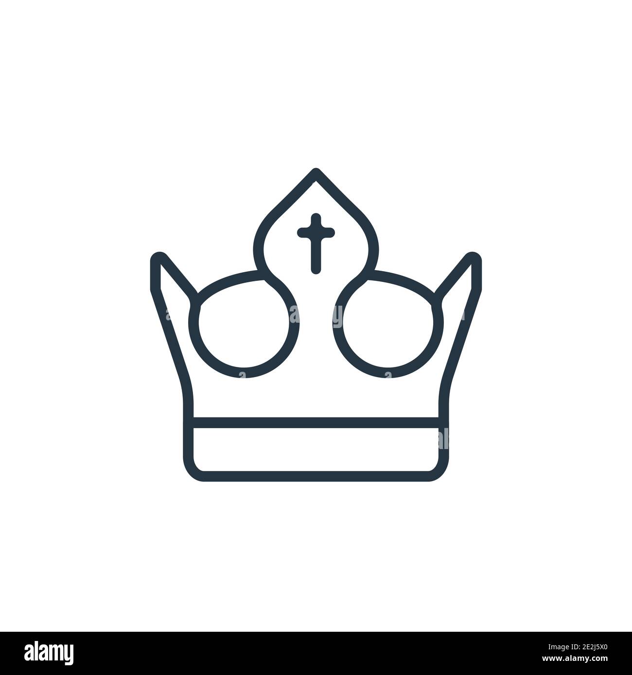 Crown outline vector icon. Thin line black crown icon, flat vector ...