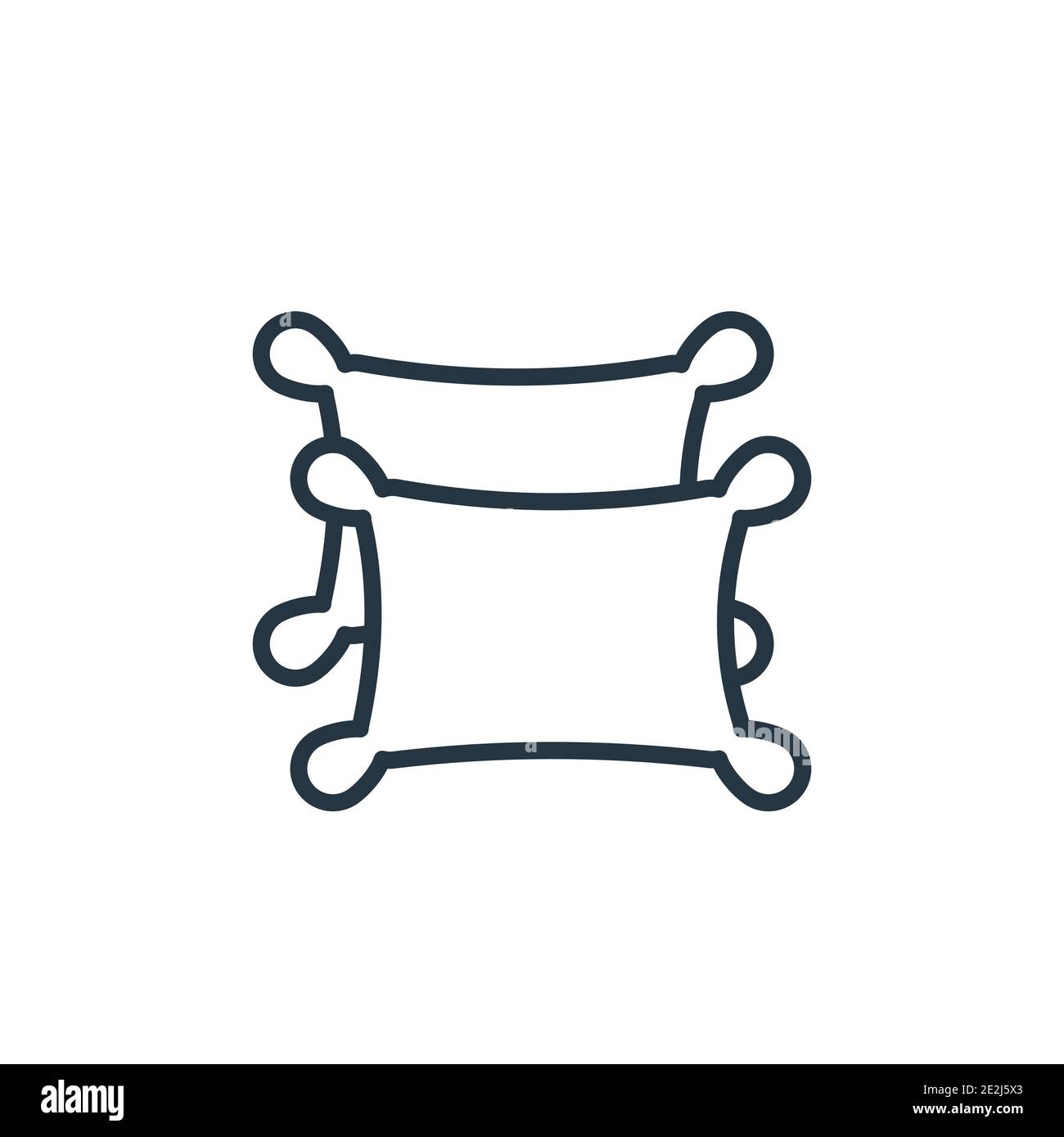 Pillow outline vector icon. Thin line black pillow icon, flat vector ...
