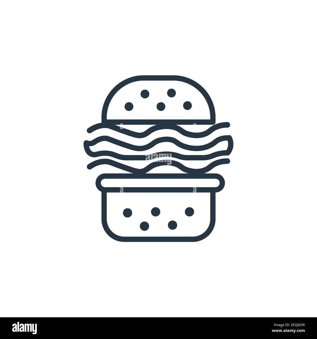 Bun outline vector icon. Thin line black bun icon, flat vector simple ...