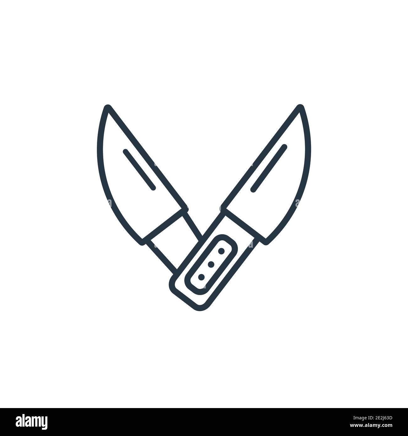 Knives outline vector icon. Thin line black knives icon, flat vector ...