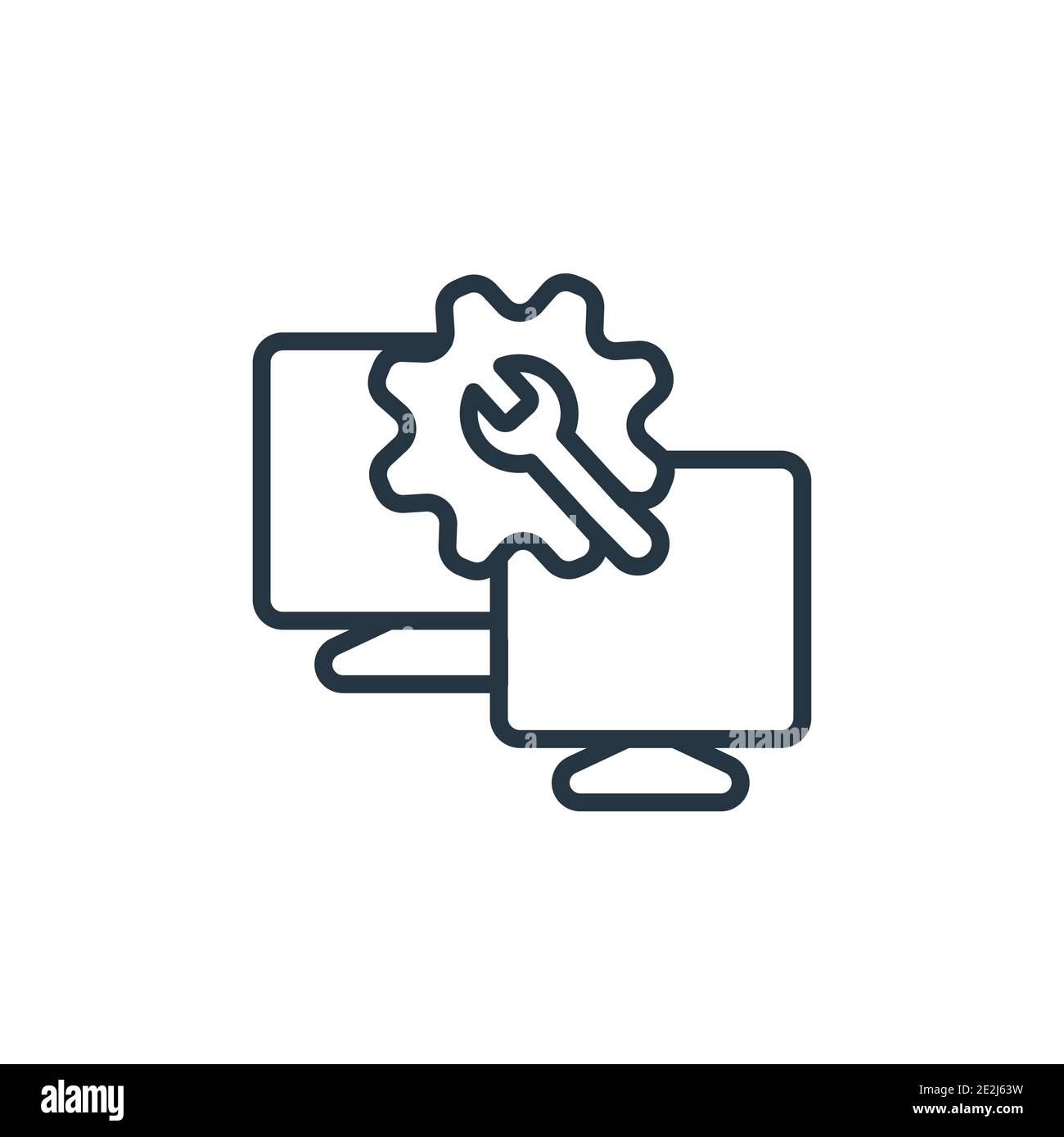 Remote support outline vector icon. Thin line black remote support icon ...