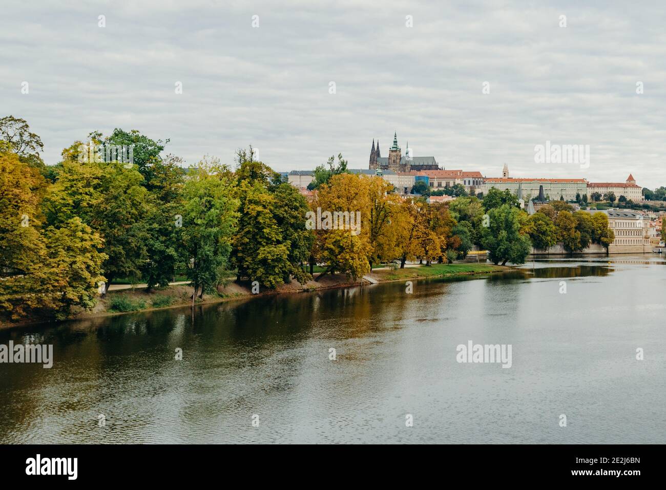 Prague, Czech Republic - September 15, 2015: Vltava river in Prague ...