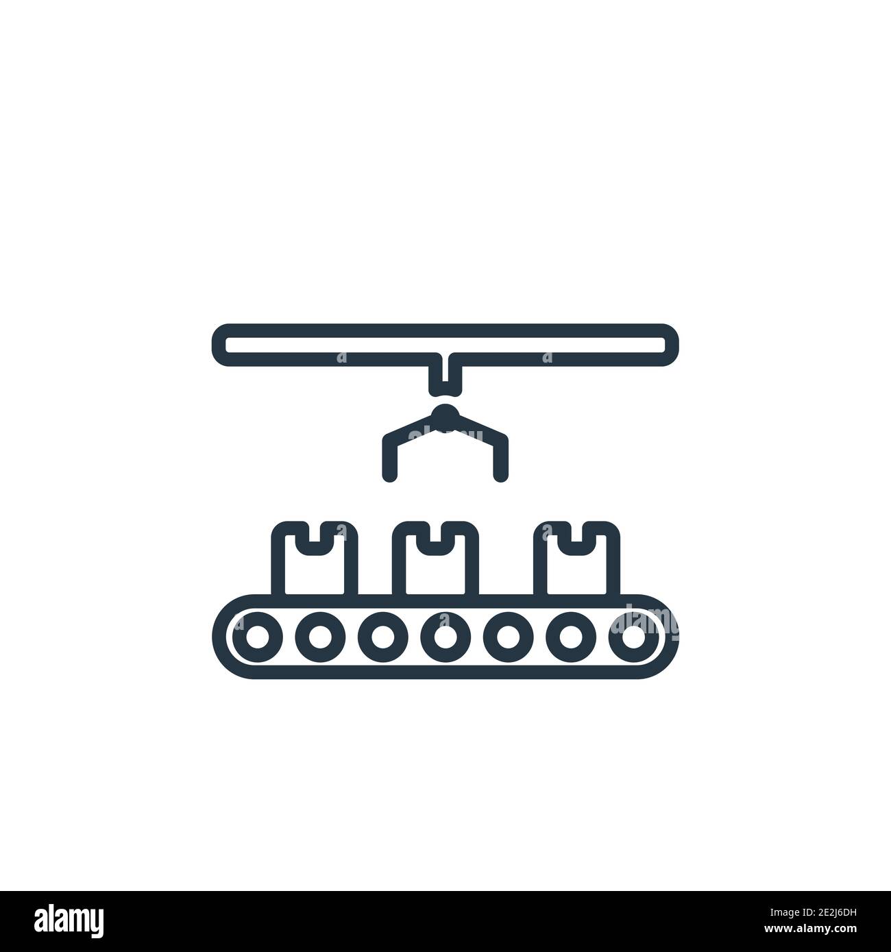 Assembly Line Outline Vector Icon Thin Line Black Assembly Line Icon Flat Vector Simple