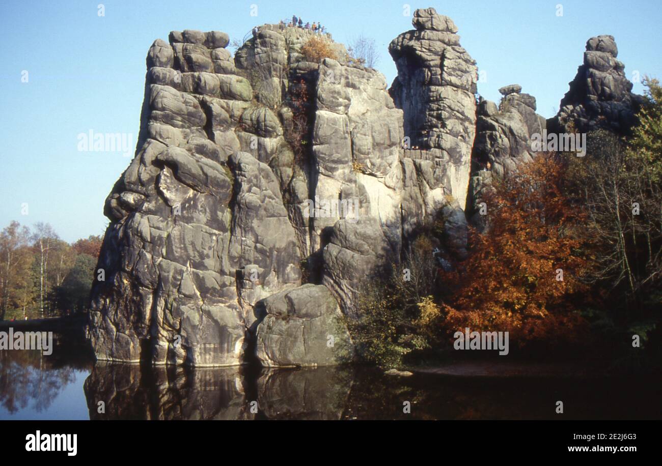 The Externsteine Rocks in the Teutoburg Forest, Germany Stock Photo - Alamy