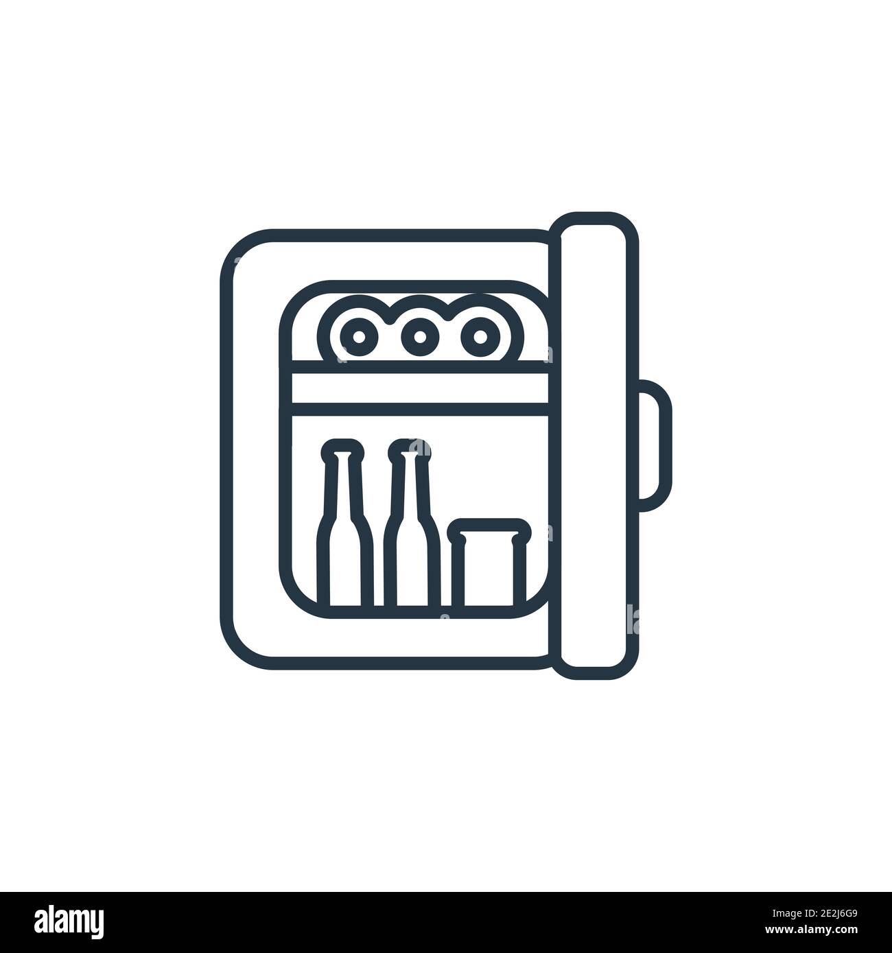 Minibar outline vector icon. Thin line black minibar icon, flat vector ...