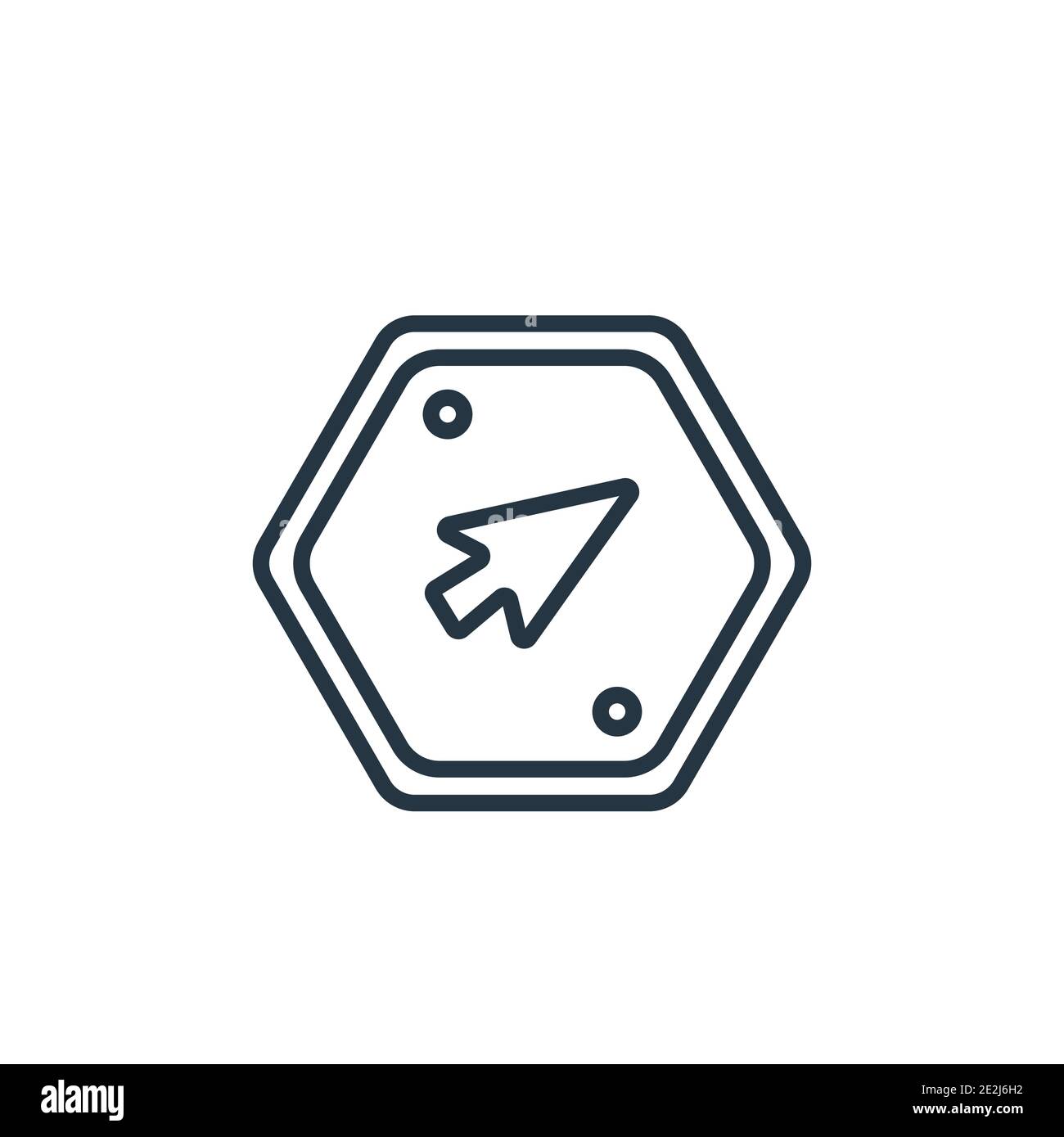 Mouse pointer outline vector icon. Thin line black mouse pointer icon, flat vector simple ...