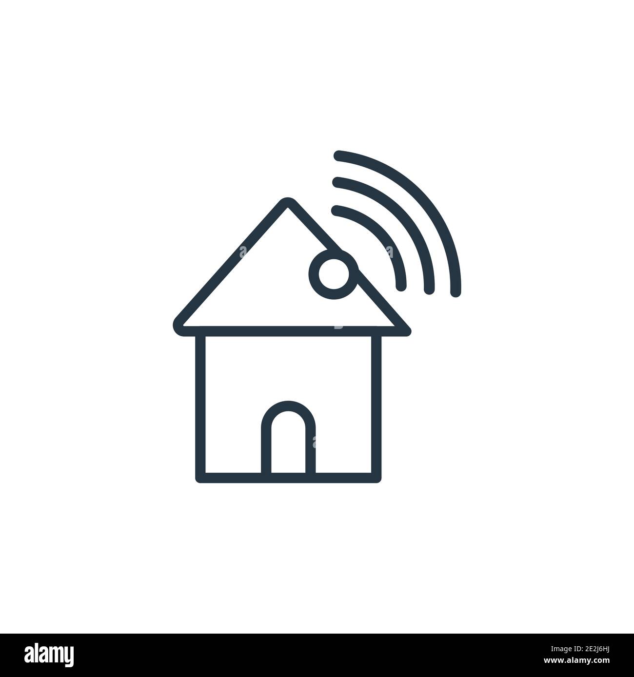 Home network outline vector icon. Thin line black home network icon ...