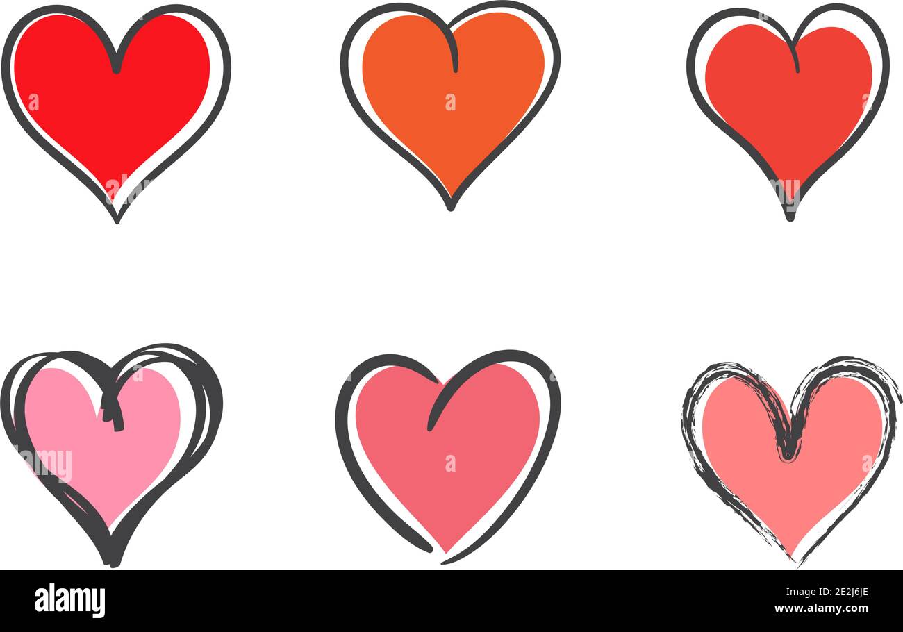 Valentine outline heart set Stock Vector Image & Art - Alamy