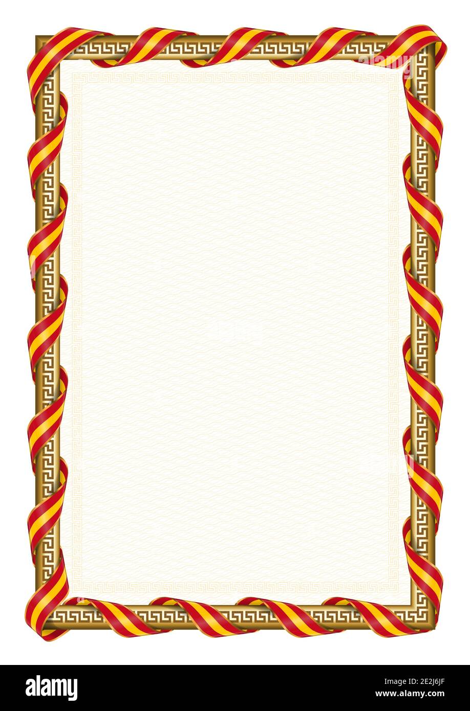 Vertical frame and border with Spain flag, template elements for your ...