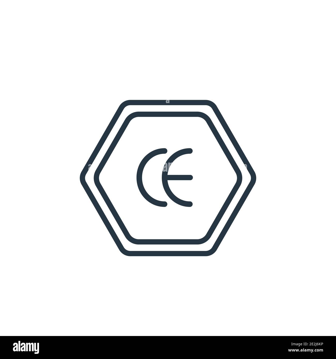 European conformity outline vector icon. Thin line black european ...