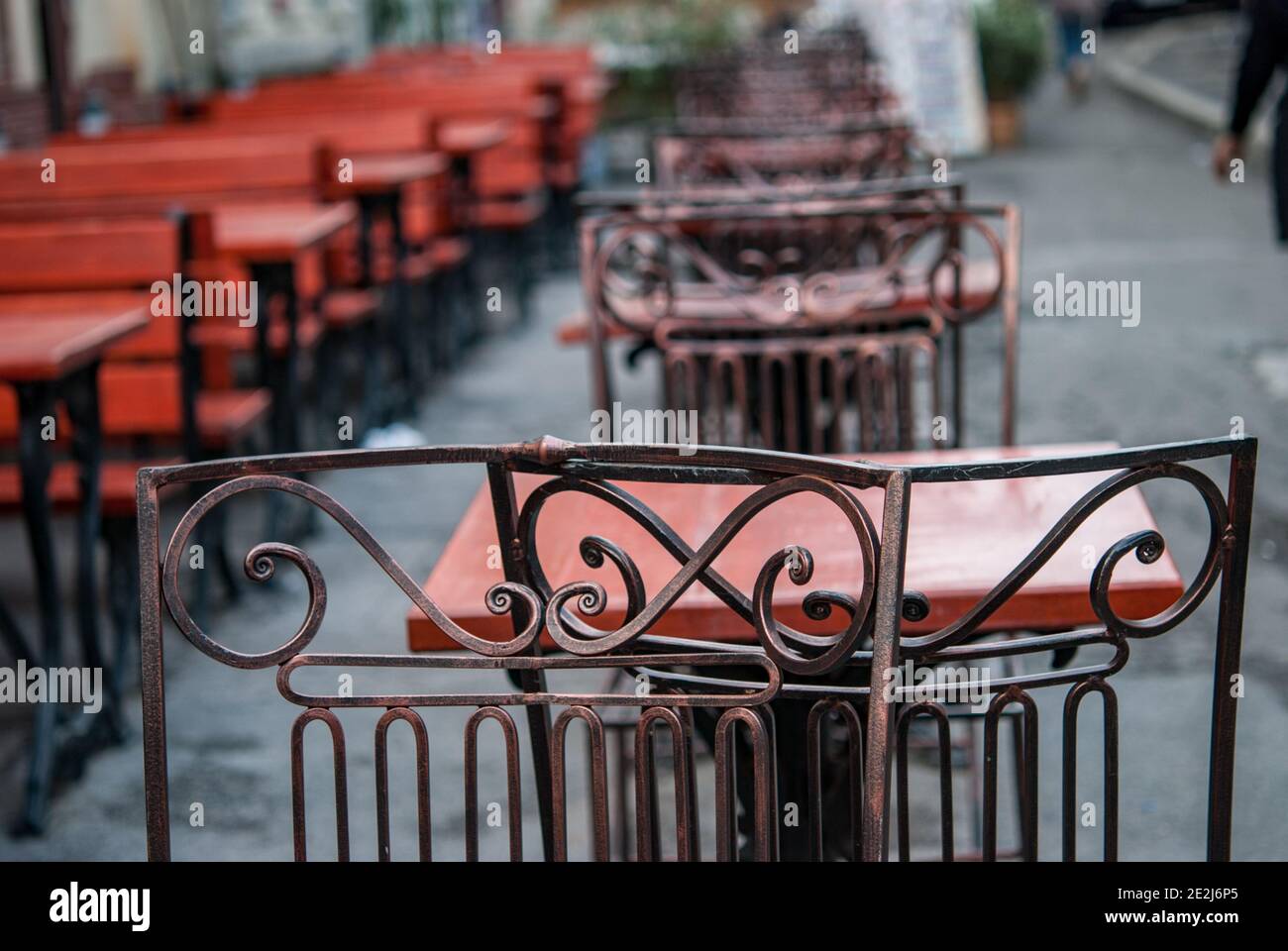 Bucharest old town bars and restaurants outdoor tables dining on the ...