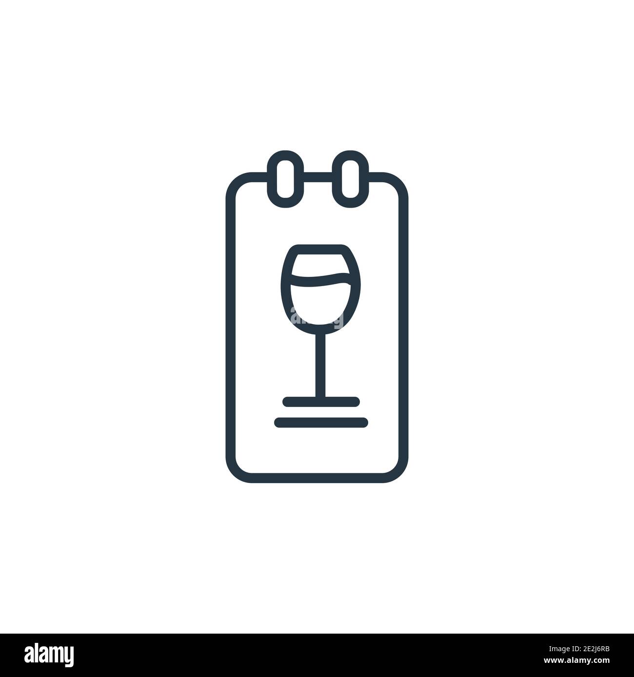 Wine menu outline vector icon. Thin line black wine menu icon, flat ...