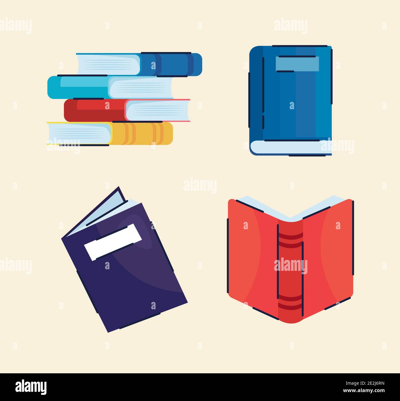 bundle of books set icons Stock Vector Image & Art - Alamy