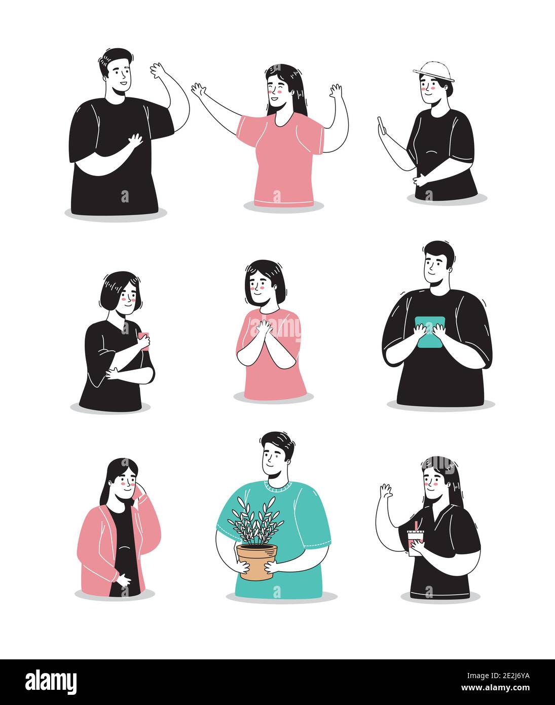 group of nine persons doing activities Stock Vector Image & Art - Alamy