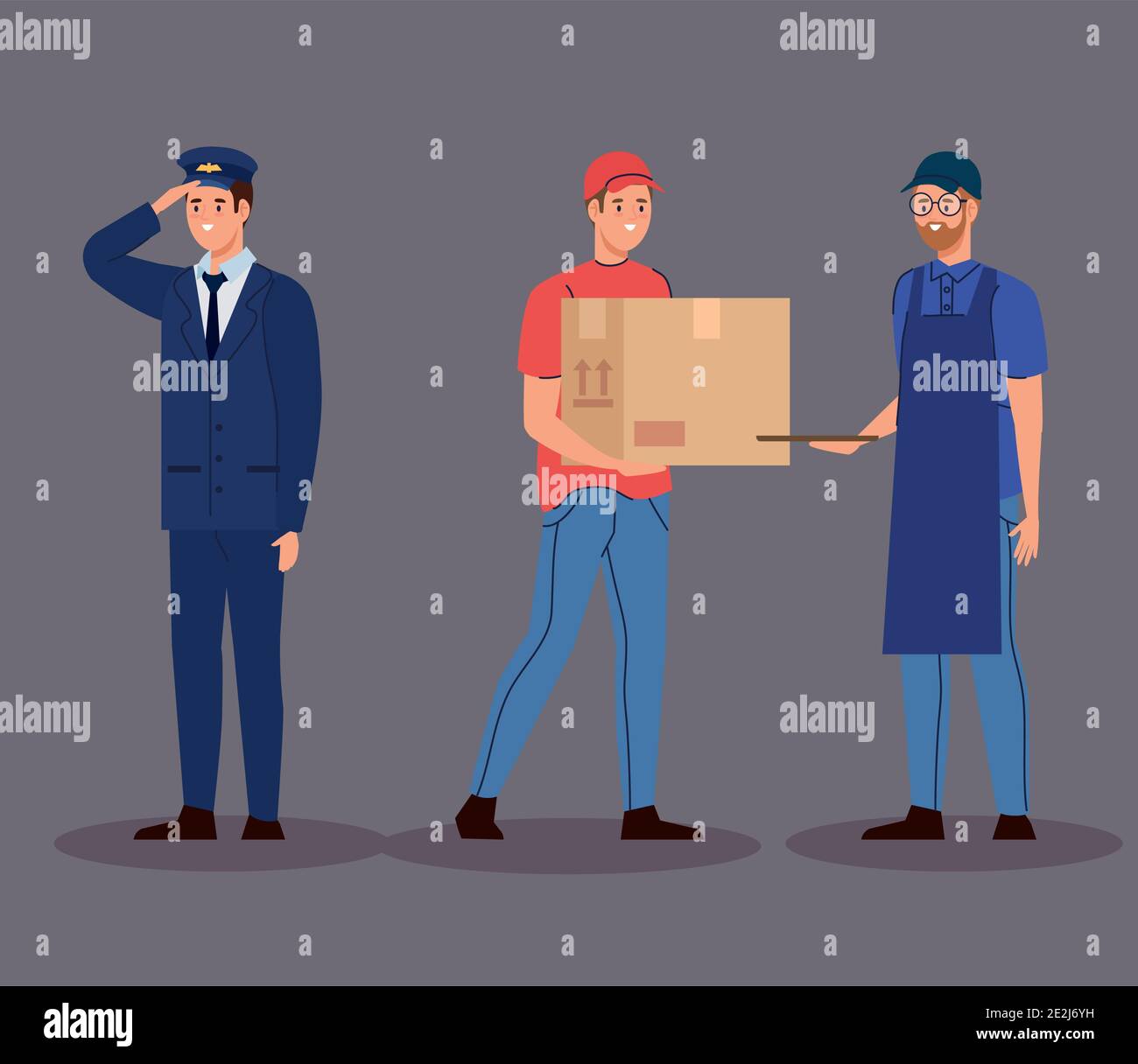 Male supermarket workers Stock Vector Images - Alamy