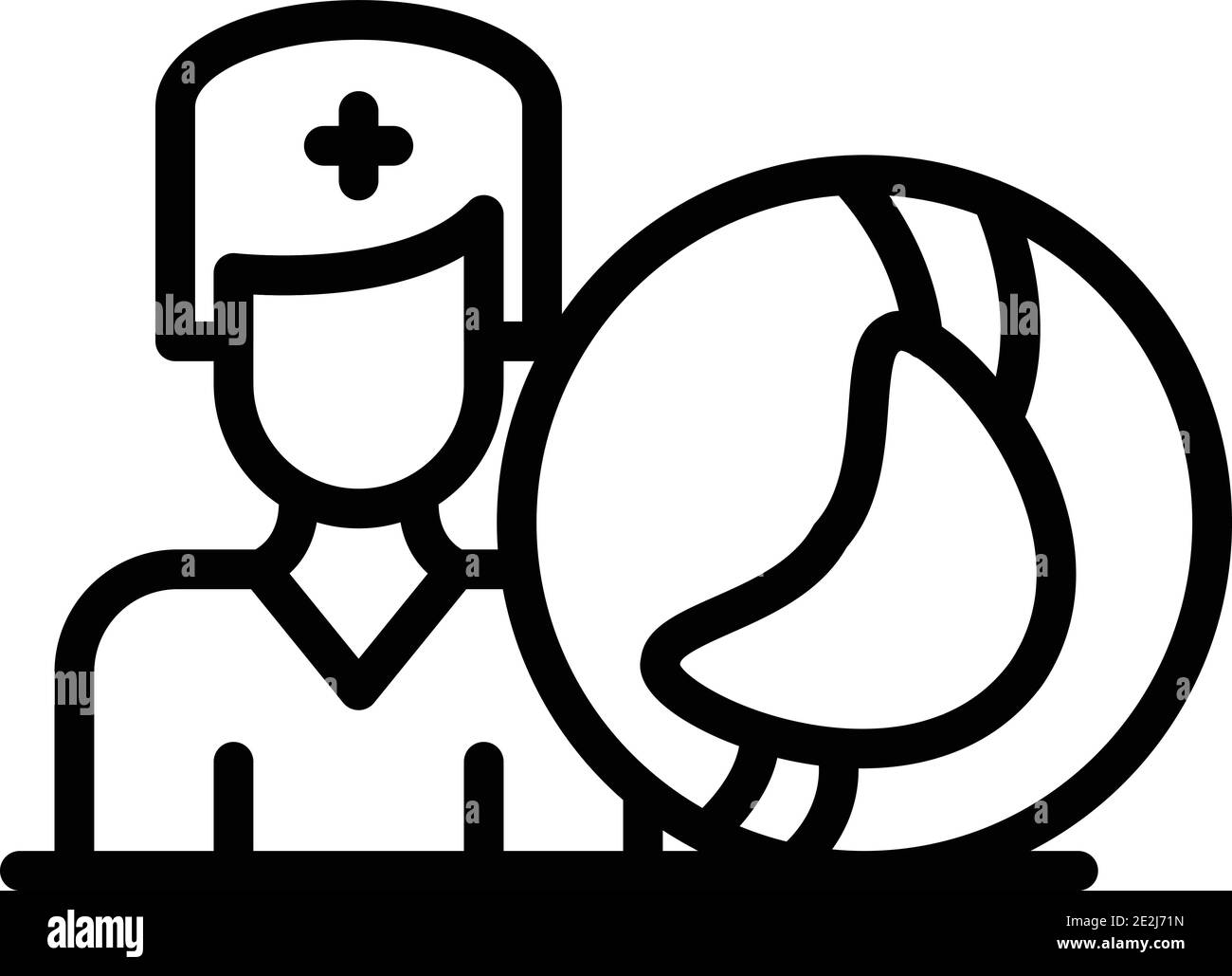 Family care nurse icon. Outline family care nurse vector icon for web ...