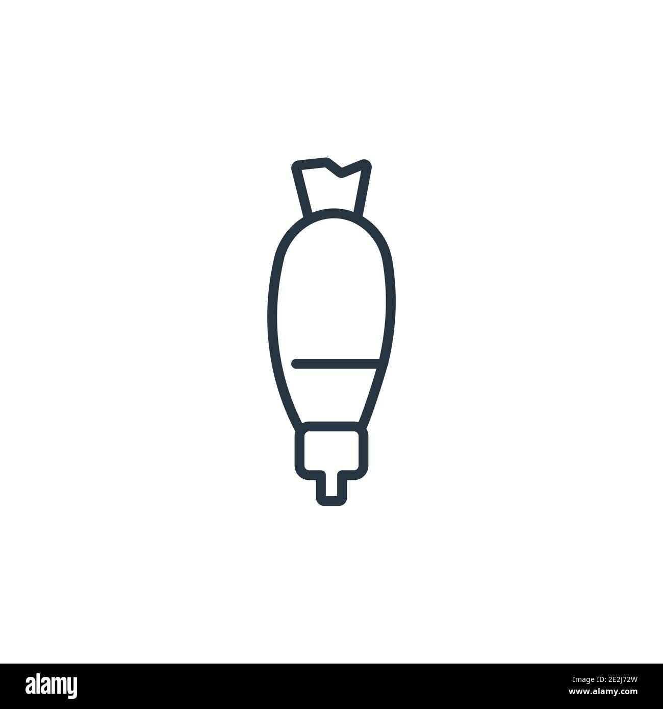 Pastry bag outline vector icon. Thin line black pastry bag icon, flat ...