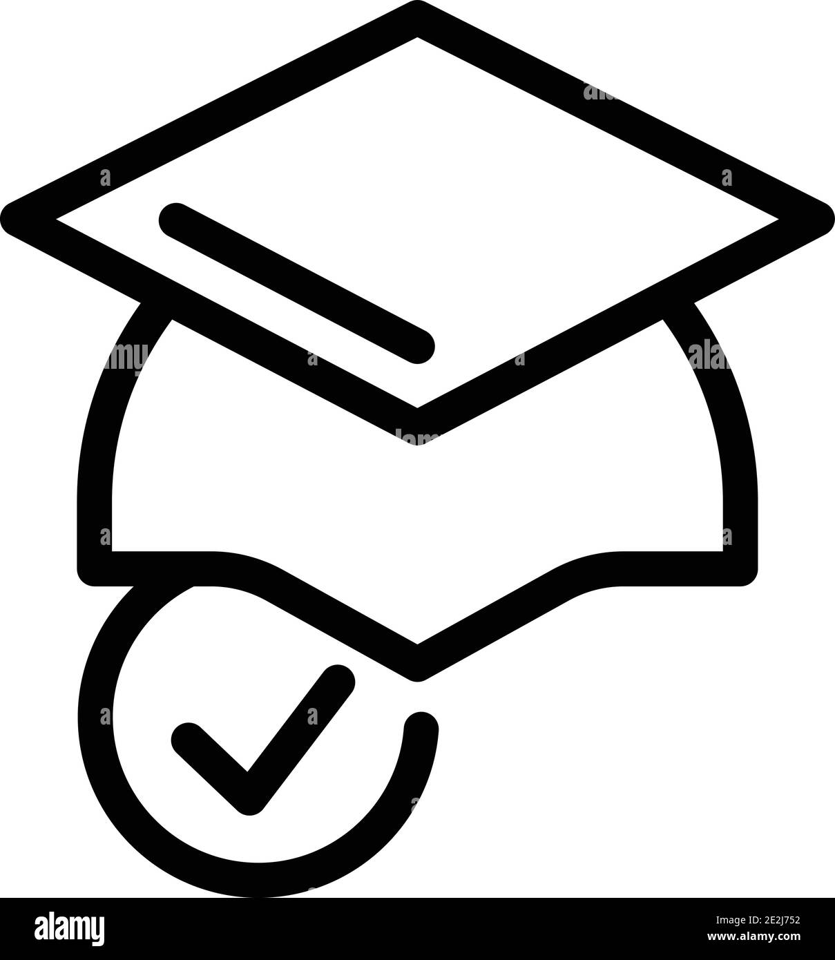 Degree hat icon. Outline degree hat vector icon for web design isolated ...