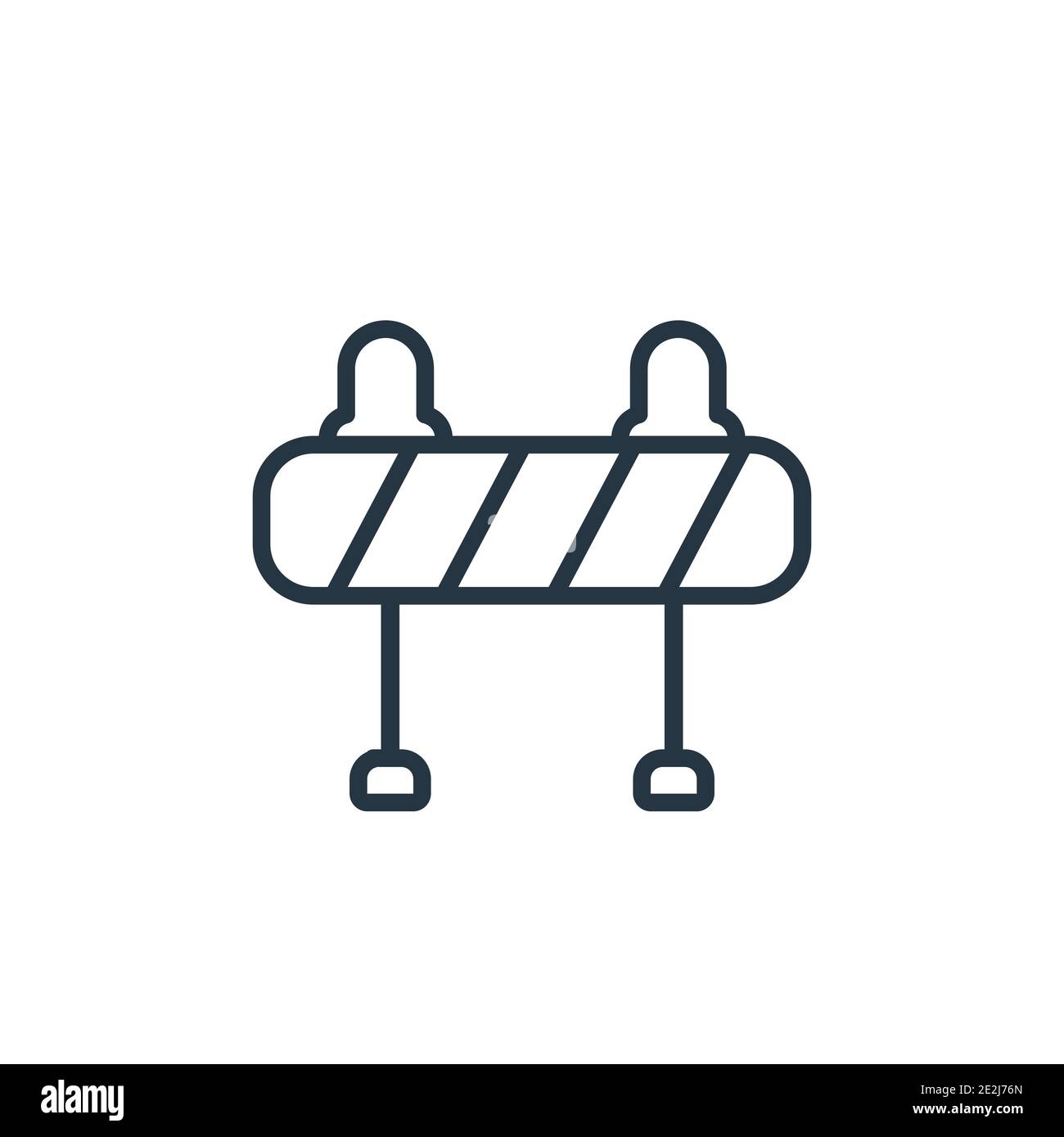 Traffic barriers outline vector icon. Thin line black traffic barriers ...