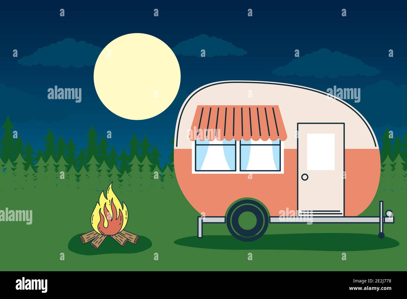 Camping Trailer Cartoon