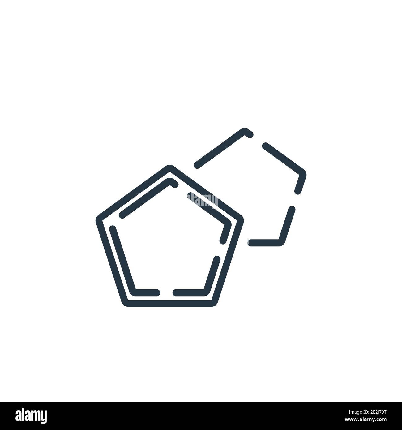 Polygon outline vector icon. Thin line black polygon icon, flat vector ...
