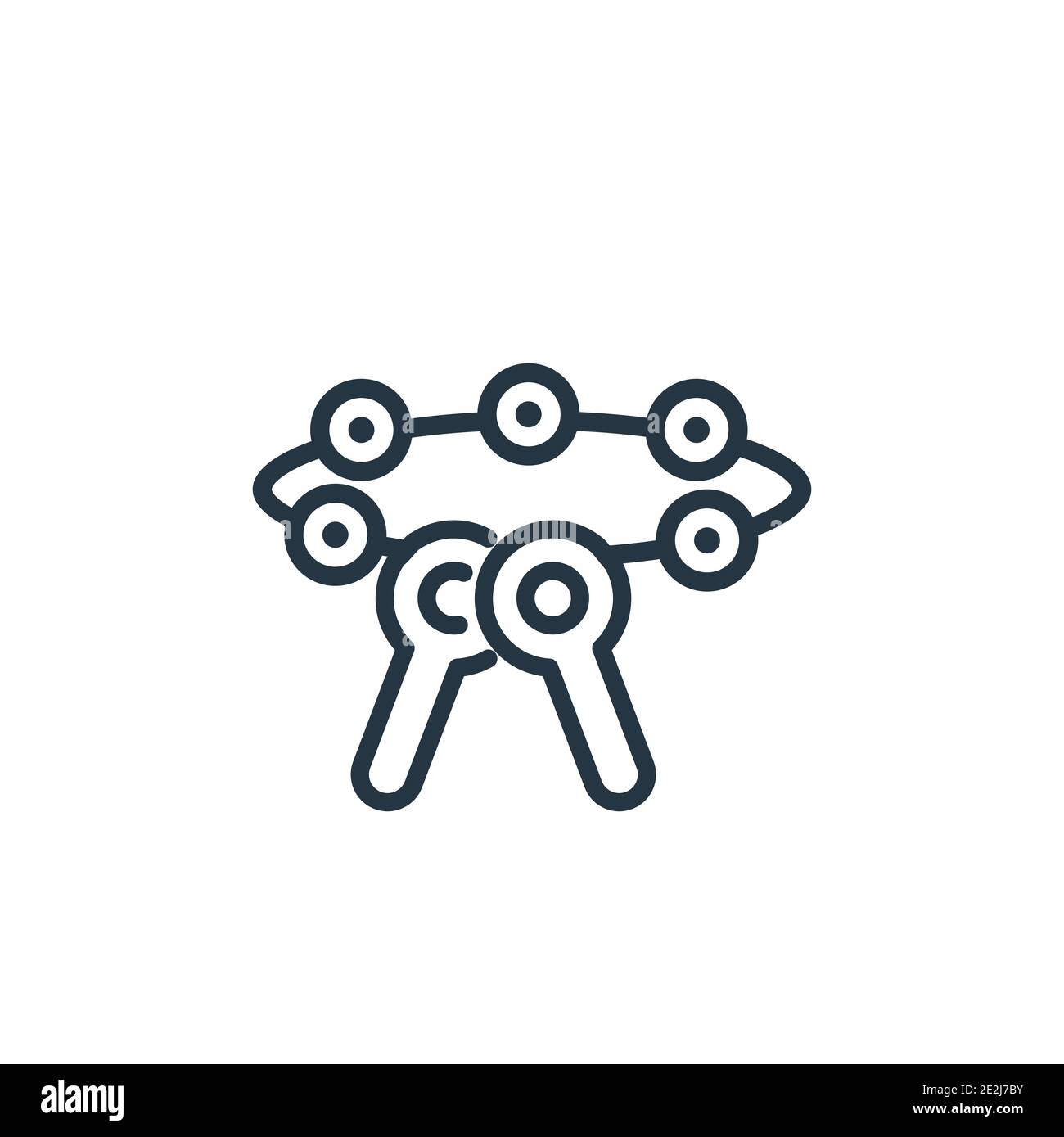 Keys outline vector icon. Thin line black keys icon, flat vector simple ...