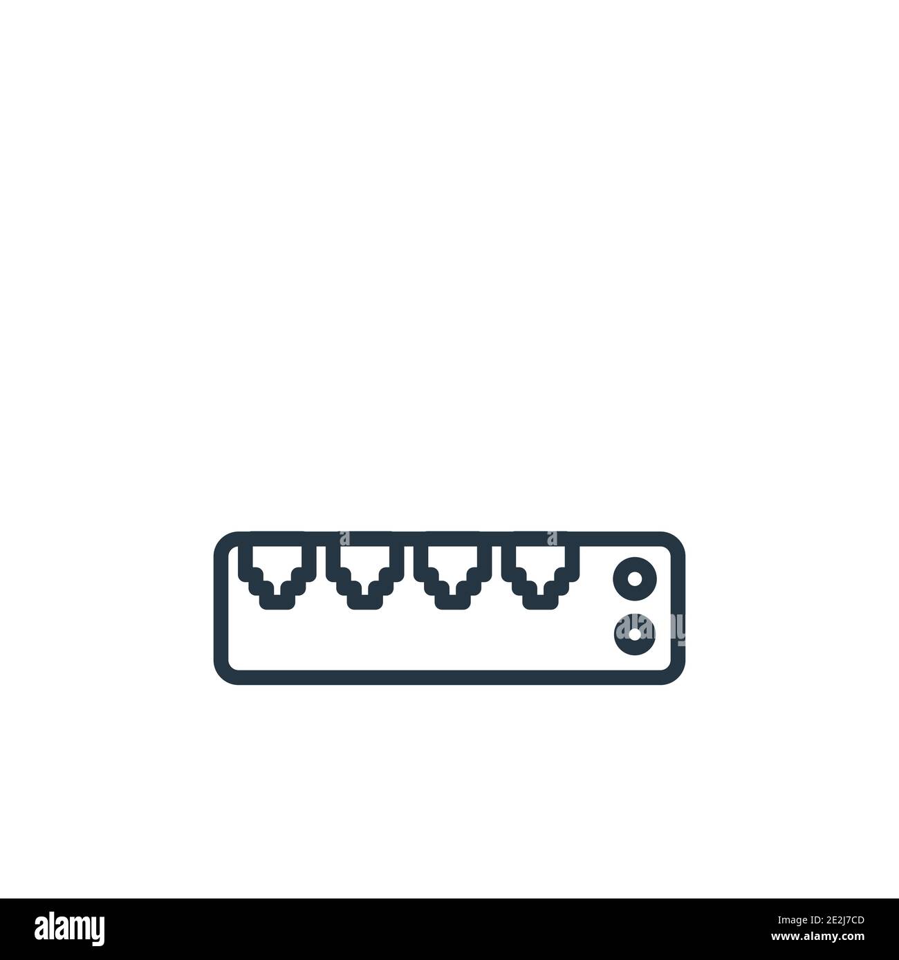 Hub outline vector icon. Thin line black hub icon, flat vector simple ...