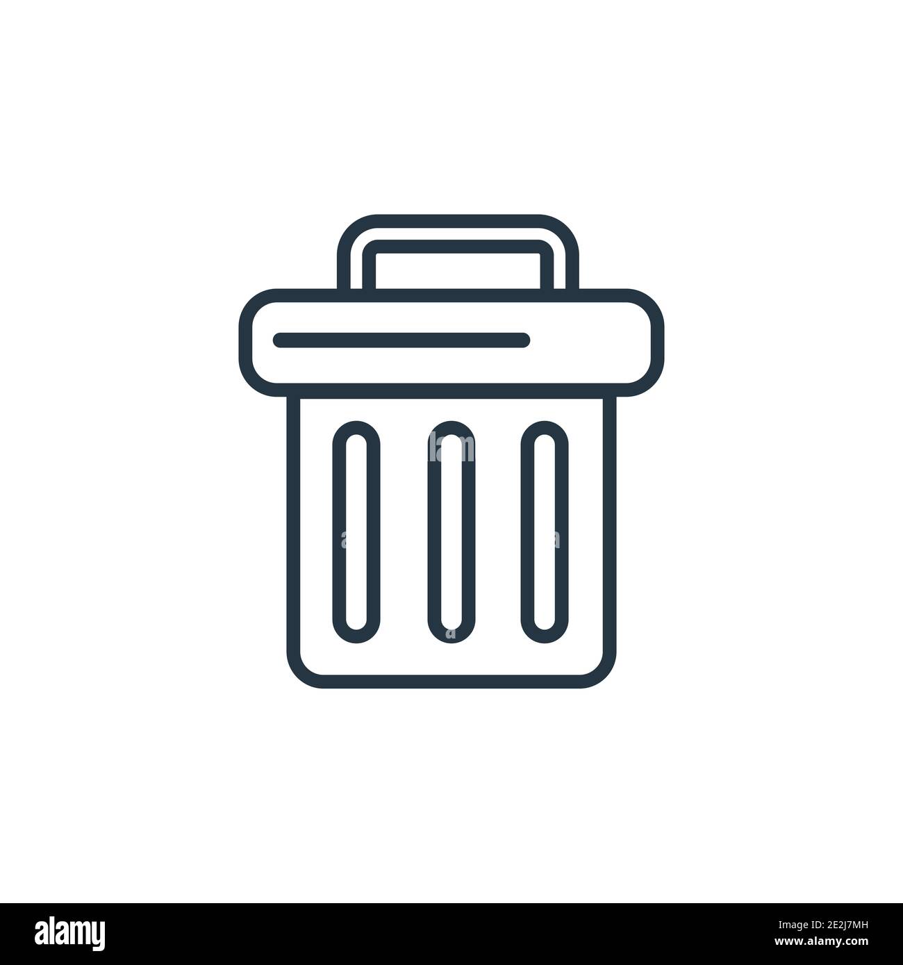 Trash outline vector icon. Thin line black trash icon, flat vector ...